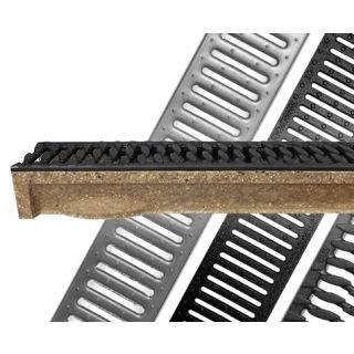 Polycon Self Eco 100 1m Channel c/w Galv Grating